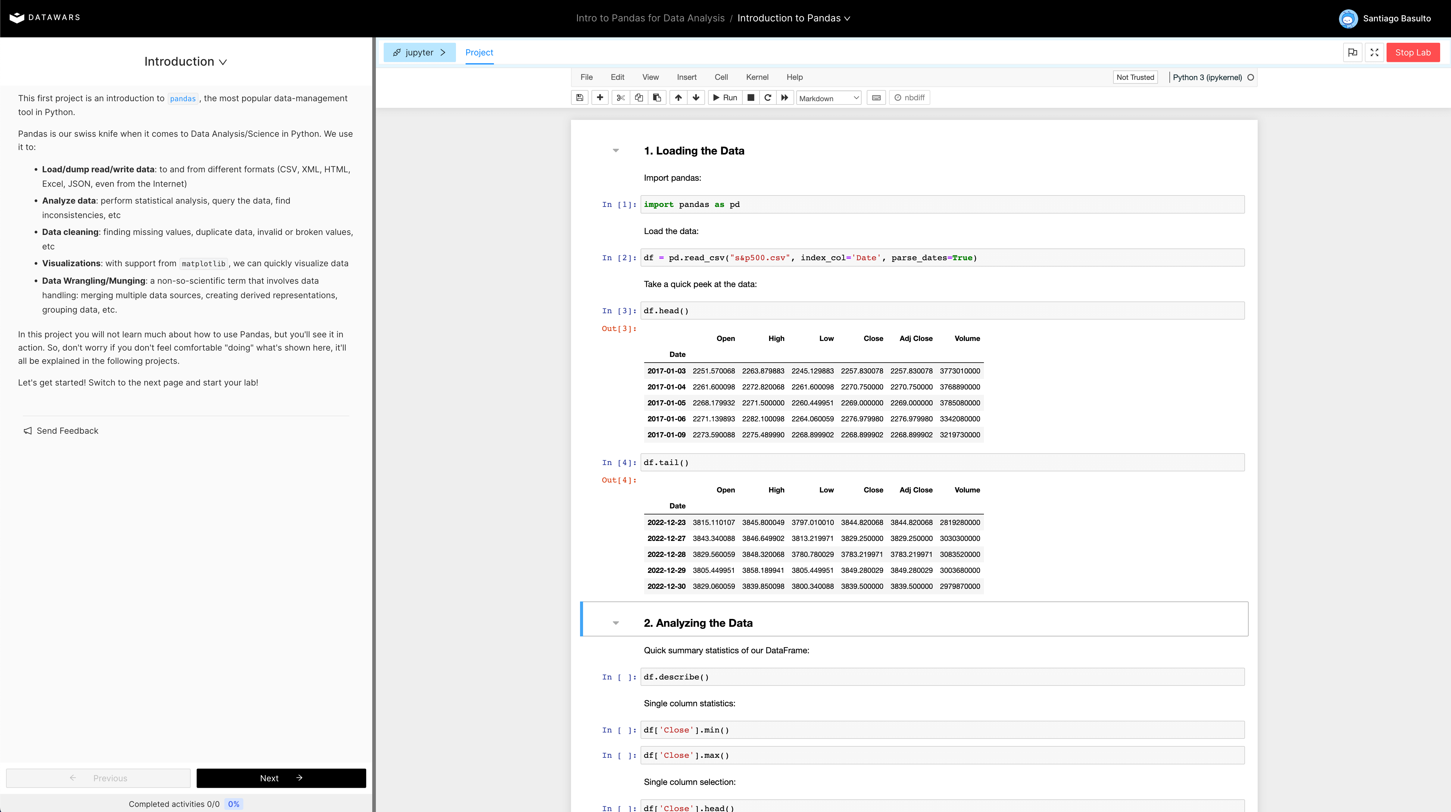 Introduction To Pandas Free Data Science Project Data Wars 1833